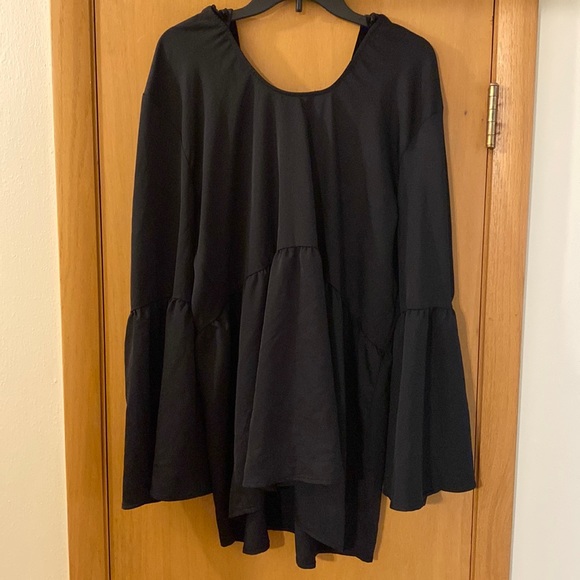 Halogen | Tops | Halogen Ruffle Bell Sleeve Velvet Tie Top Tunic Goth ...